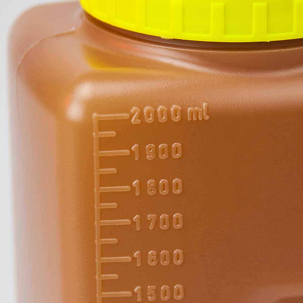 24 Hour Urine Collection Container, 2 Liter, Amber – Agapi Lab Solutions